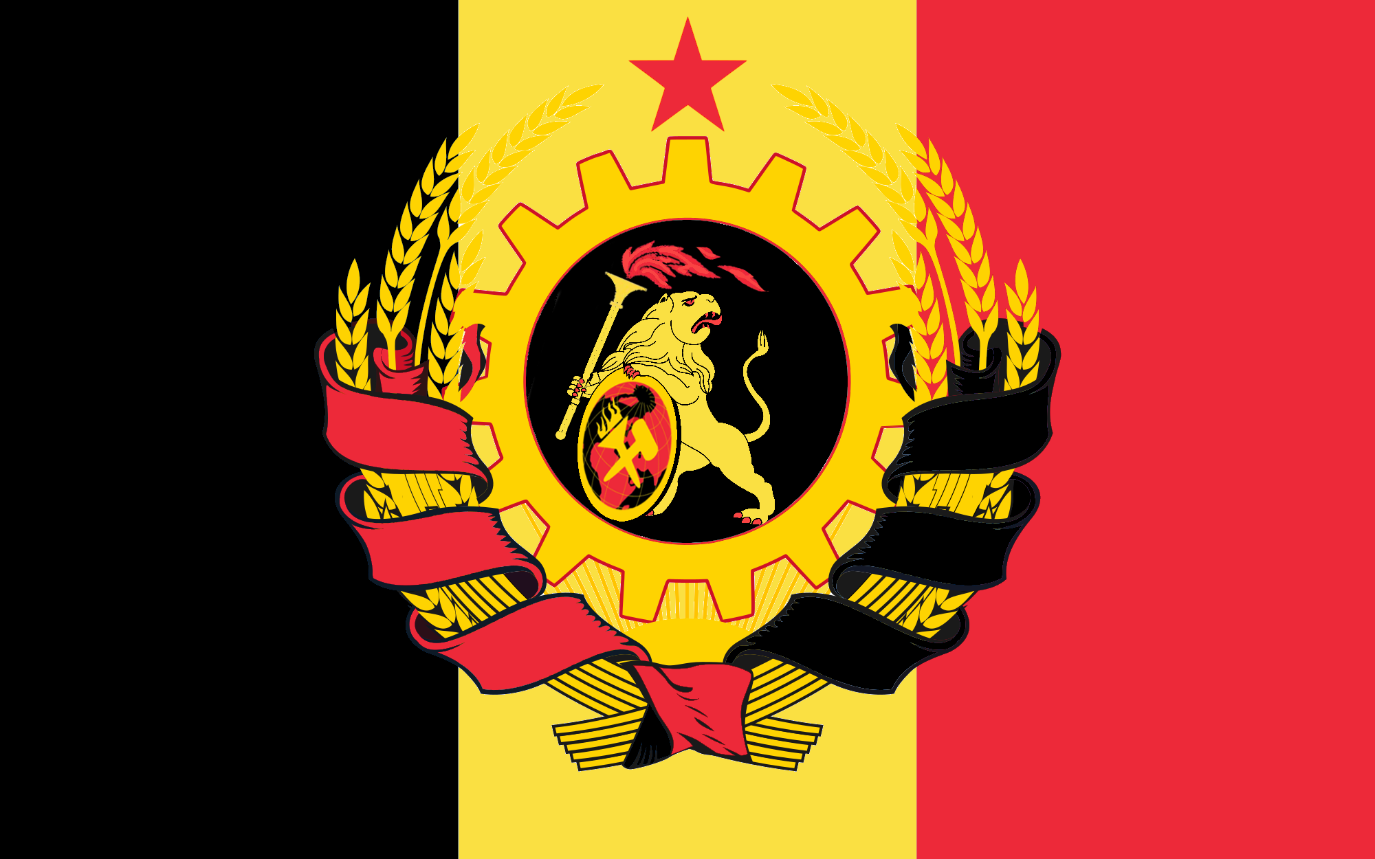 Belgian Communist Flag - Pax Historia