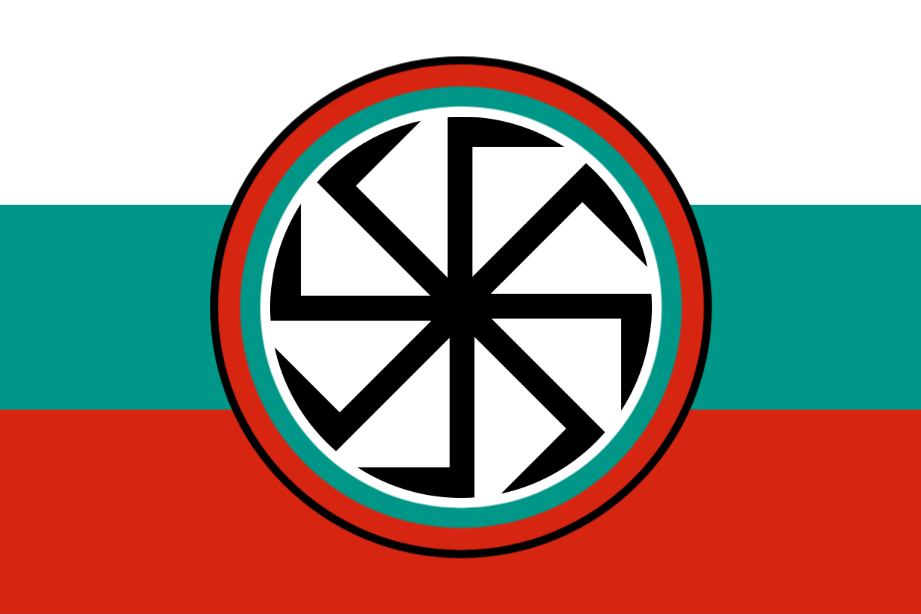 Bulgarian flag with the Kolovrat (Pan-slavism) - Pax Historia
