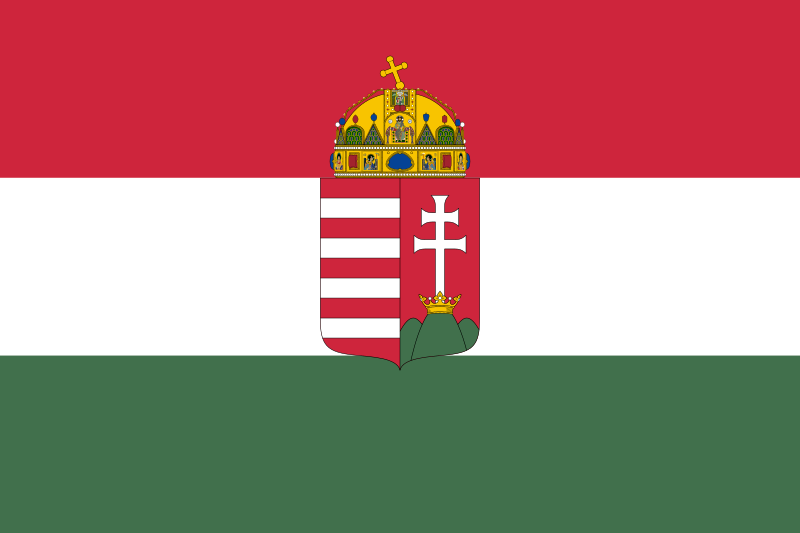 Hungarian Flag: Kingdom of Hungary Civil Flag (Second No Angels) - Pax ...