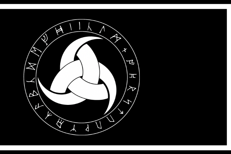 Flag of the Rising North (Viking Rebirth Banner) - Pax Historia
