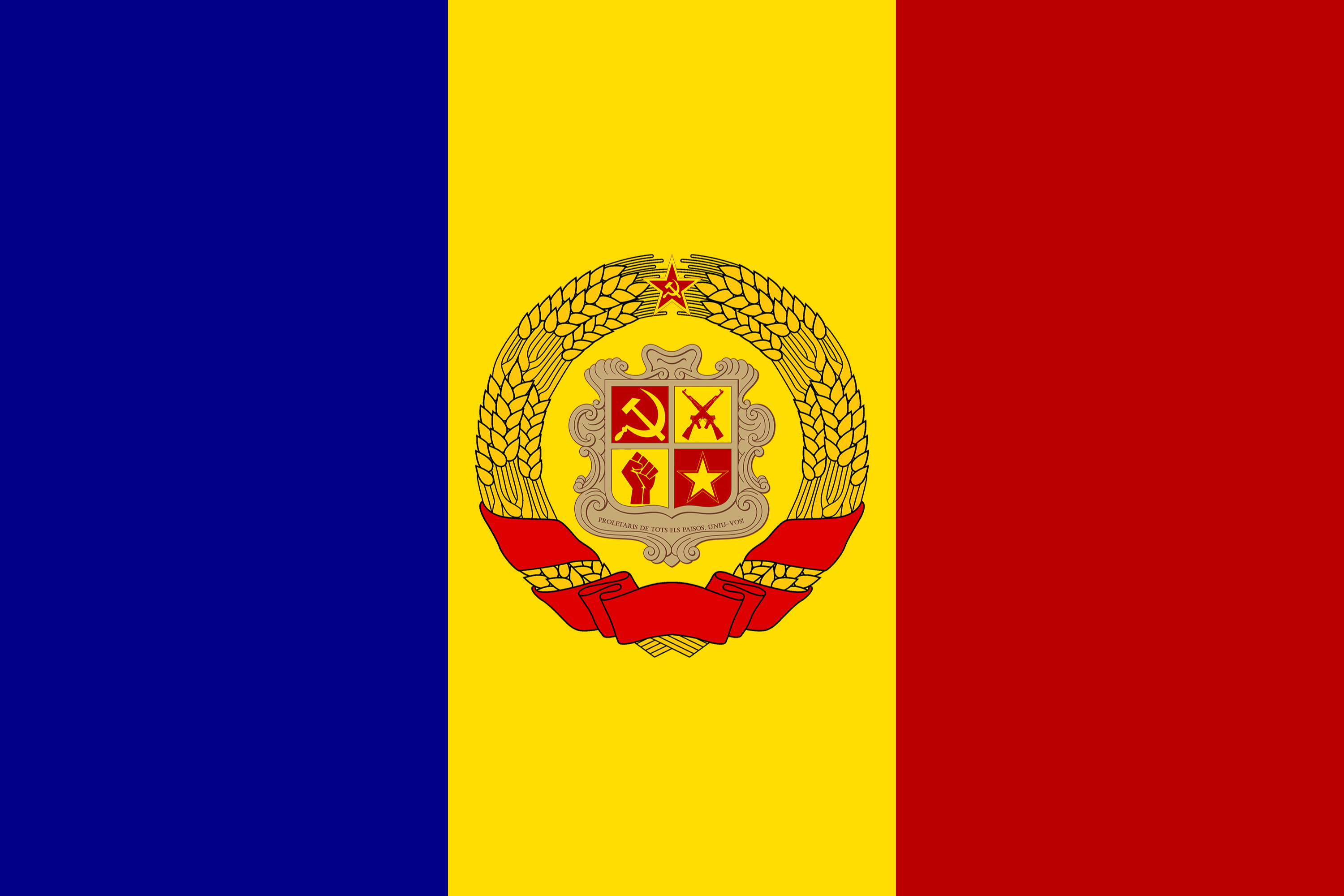 Socialist People's Democratic Republic of Andorra Flag - Pax Historia