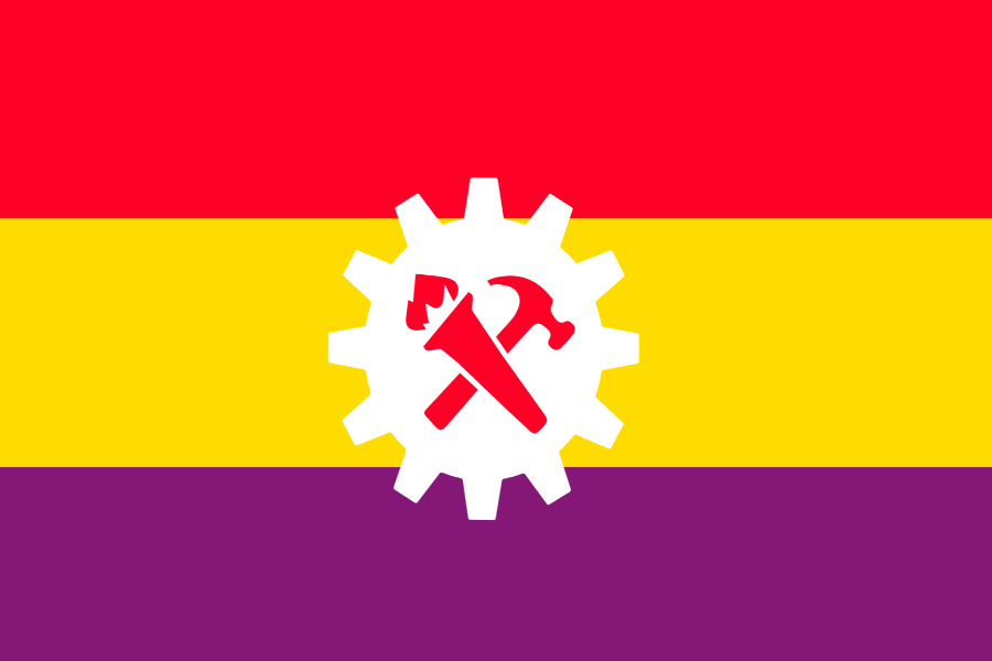 Syndicalist Spain Flag(Alternate History) - Pax Historia